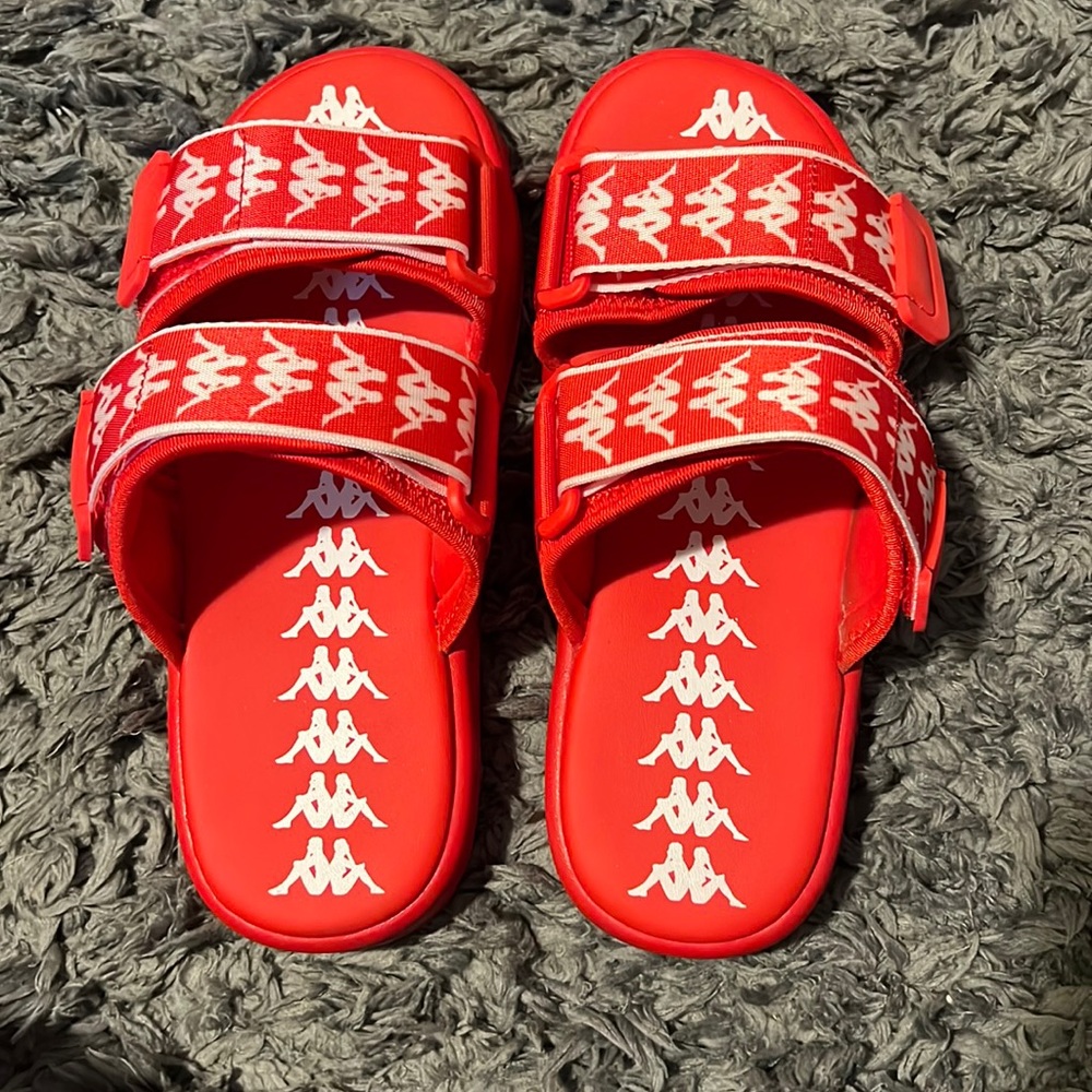 Red Kappa Velcro Sandals - Gem
